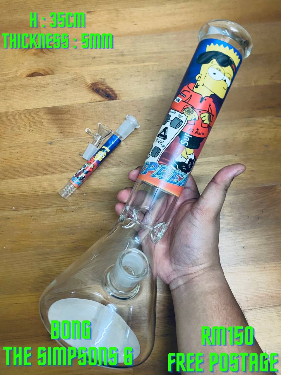GLASS BONG THE SIMPSONS 6 35CM – SLSHCO